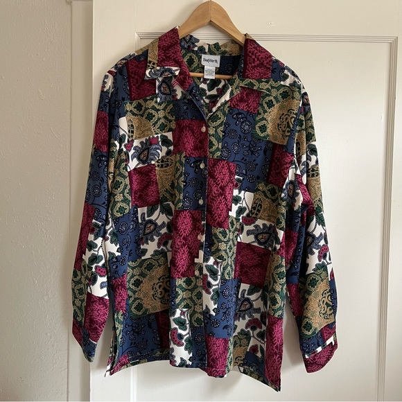 BonWorth | Tops | Vintage Floral Plant Button Up Bonworth Xlarge | Poshmark